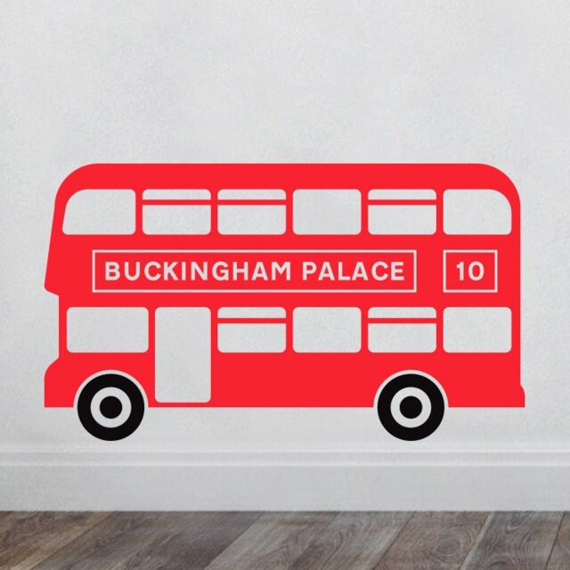 London Red Bus - Custom Location Added Personalised Removable Vinyl ...