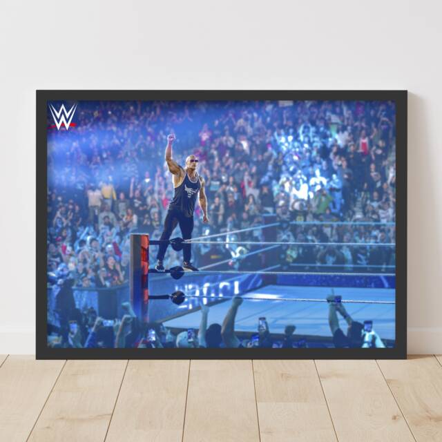 Wwe Print - The Rock Stood On Ring Ropes Poster Wrestling Wall Art by ...