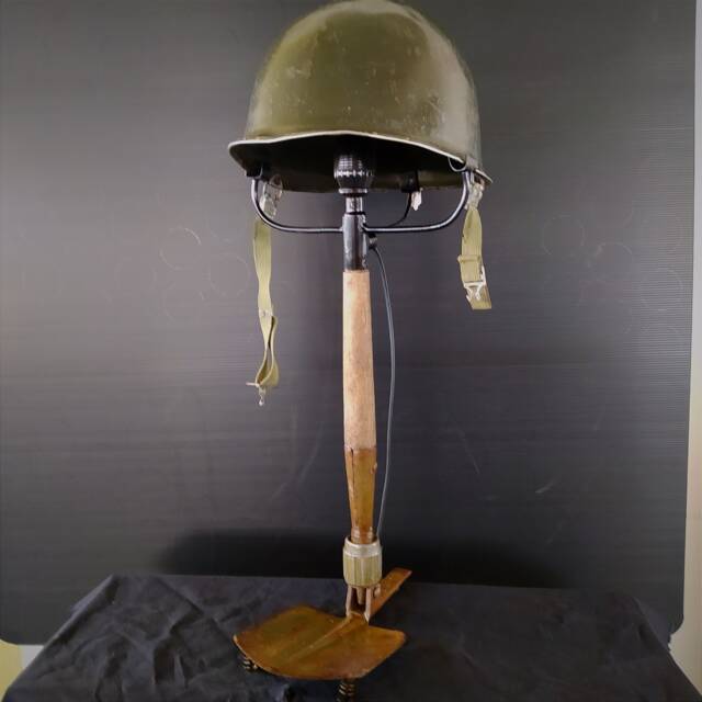 Ww2 Helmet Lamp, Ww2 Helmet Lamp With Trench Spade Base.handcrafted ...
