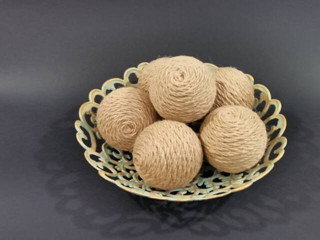Set Of 6 Rope Deco Balls, Natural Bowl Fillers, Spheres, Vase Fillers ...