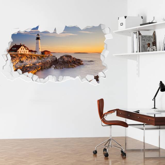 Lighthouse Wall Sticker - At Sunset Broken Decal Home Decor Art by Etsy ...