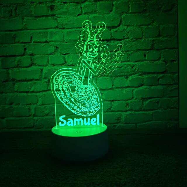 Personalised Led Rick Sanchez - Remote Control & Mortimer Night Light ...