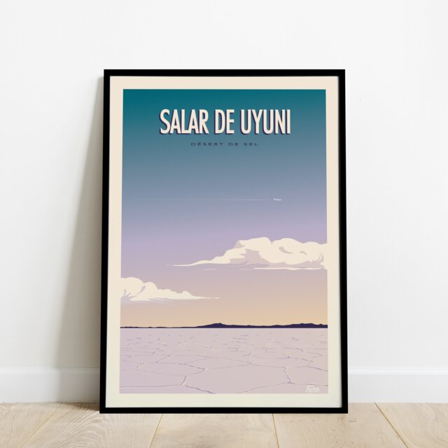 Salar De Uyuni Travel Poster/Salt Desert Vintage Bolivia by Etsy ...