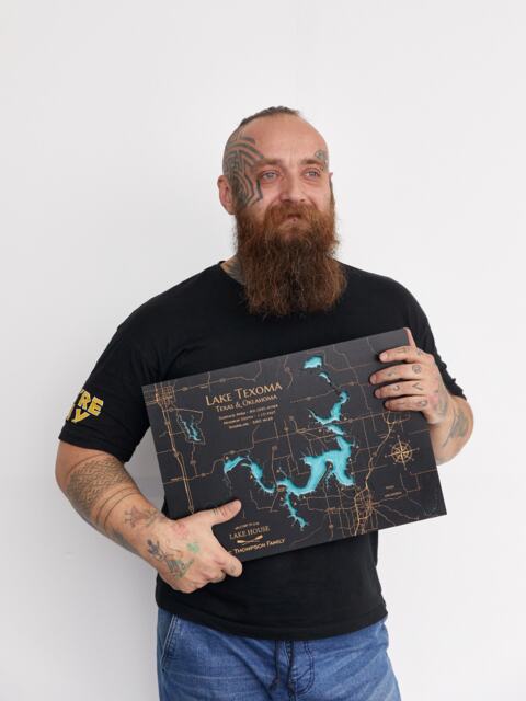 Lake Texoma Custom Map, Laser Engraved Wood Epoxy Wall Art, Any Map ...