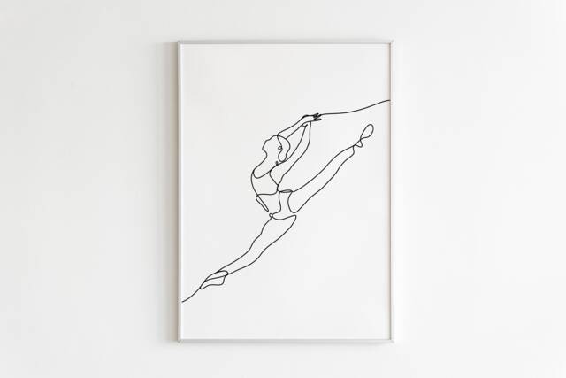 Ballet Dancer One Line Print/Art Gallery Wall Drawing Illustration ...