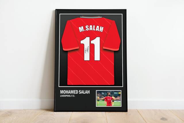 Mo Salah - Liverpool F.c. Signed Football Shirt Print - Wall Art Poster ...