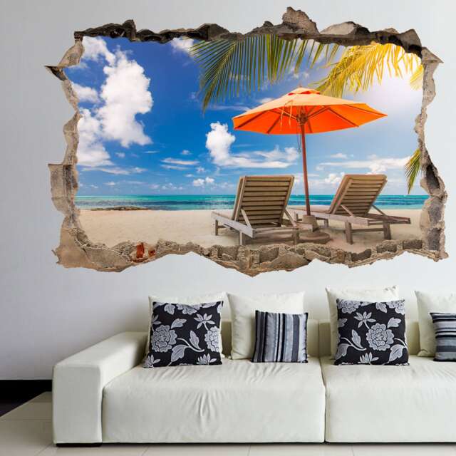 Exotic Tropical Beach Wall Decal Sticker Mural Poster Print Art Home ...