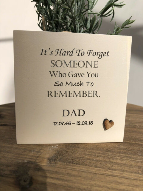 Memorial Dad Loss Flower/Plant Pot Personalised Bereavement in Memory ...