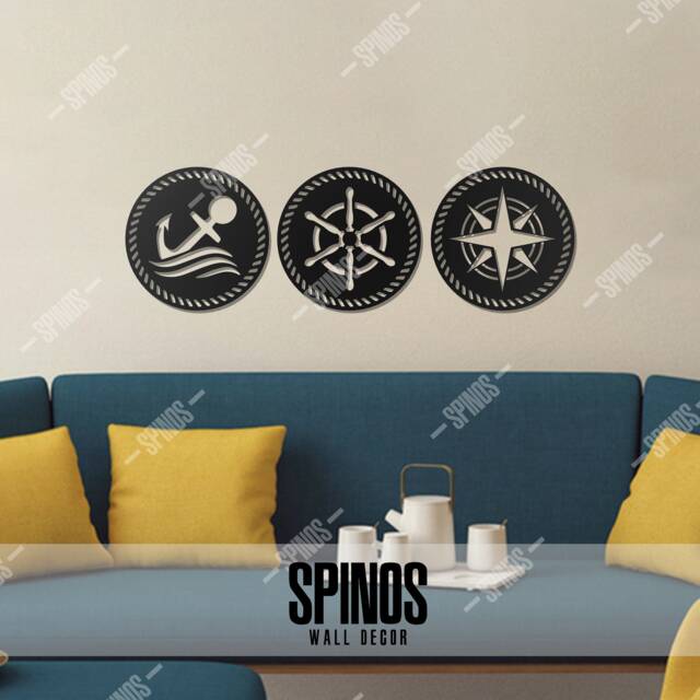 Nautical Wood Wall Art Pirate Decor, Anchor, Compass, Lighthouse by ...