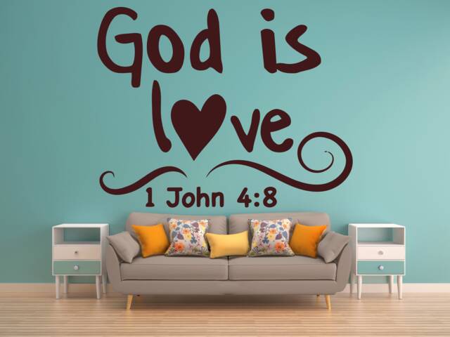 God Is Love 1 John 48 Bible Verse Matt Vinyl Wall Art Decal Sticker by ...