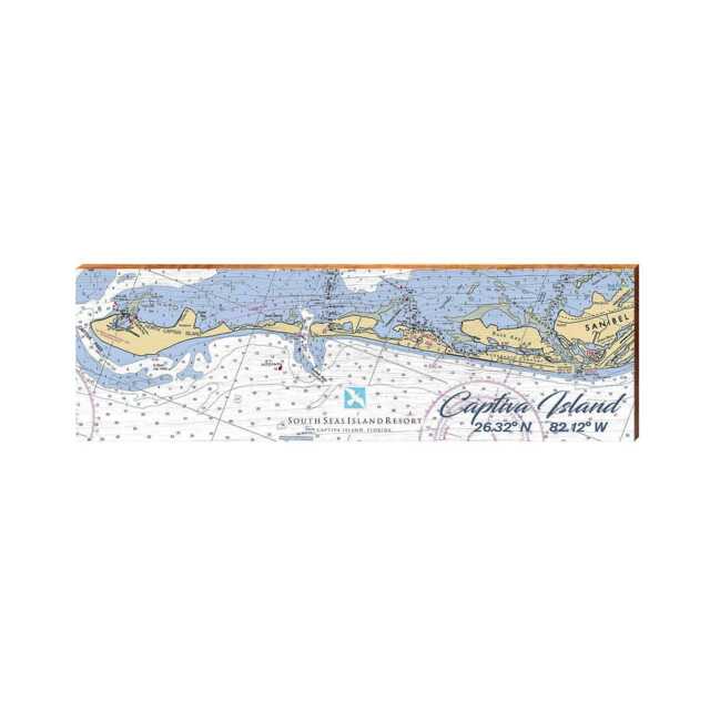Captiva Island, Florida Map Wooden Sign - Wall Art Print On Real Wood ...