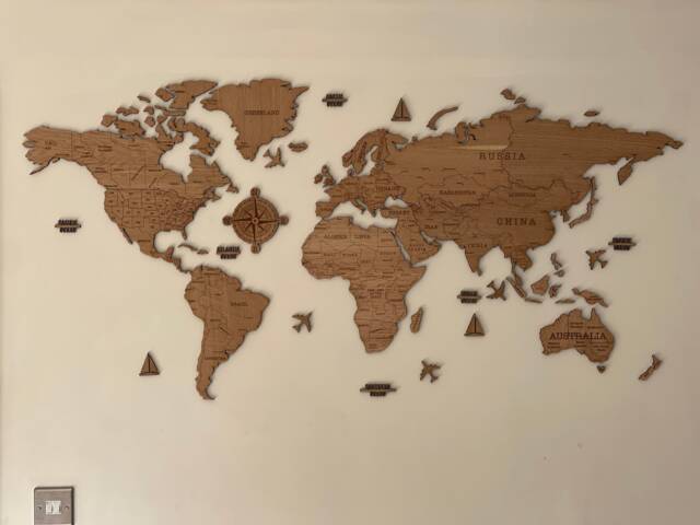 Sale Sample Sapele 1.4M Blank World Map by Etsy | ufurnish.com