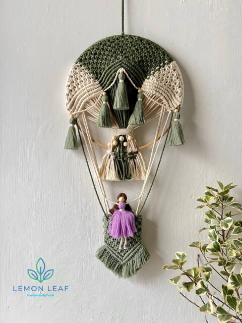 Macrame Hot Air Balloon For Bedroom Decoration, Custom Macrame Balloon ...