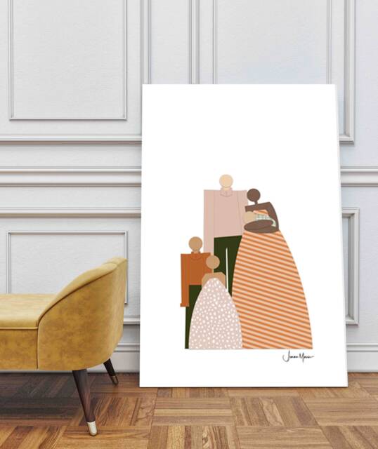 Custom 5 Person, 1st Payment, Custom Digital Family Portriat, Art ...