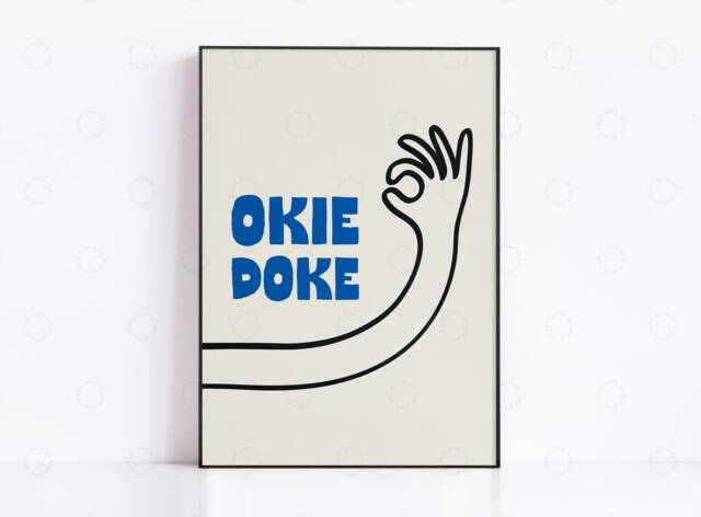Okie Doke Print, Mid Century Print - Aesthetic Wall Art Trendy ...