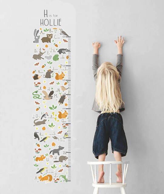 Personalised Alphabet Letters Growth Chart Height Chart, Wall Decal ...