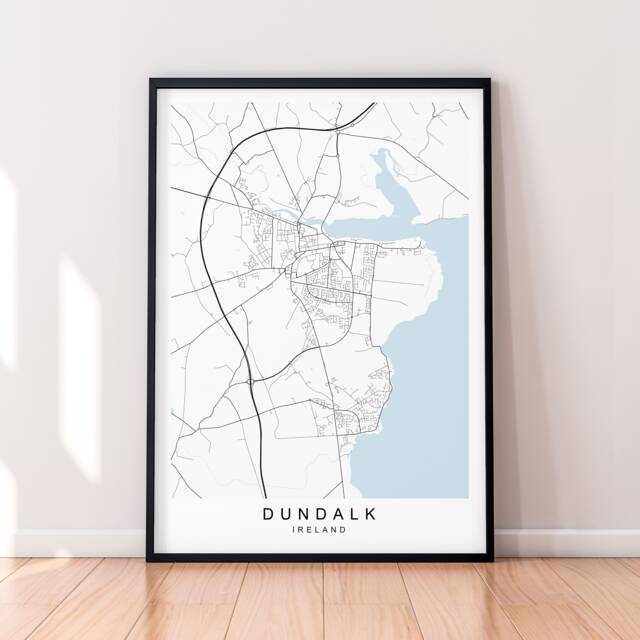 Dundalk Town Map Ireland Print Poster Minimalist Home Decor Wall Art by ...
