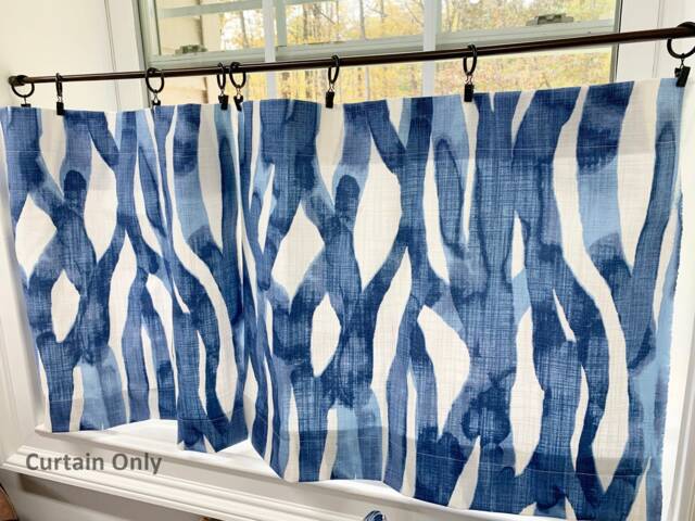 Water Color Blue White Valance Cafe Curtains Texture Abstract Art Luxe ...