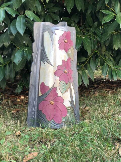 Large Grey Vase, Ceramic Flower Handmade Home Decor, Slab Pottery ...