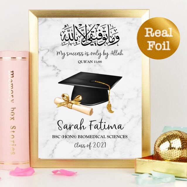 Graduation Print - Gift Foiled Gifts 1188 Quran Islamic Muslim -Islamic ...
