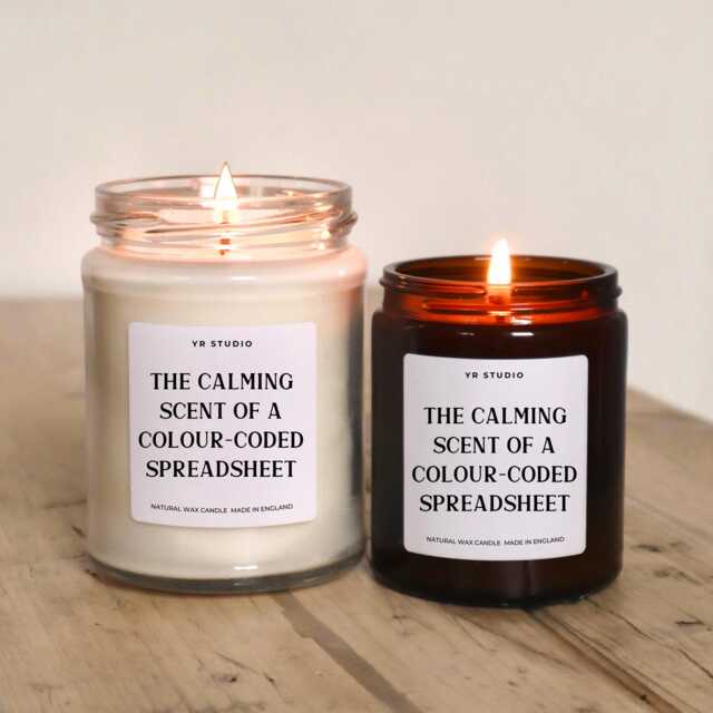 Colour Coded Spreadsheet Gift Candle, Funny For Accountant, Data ...