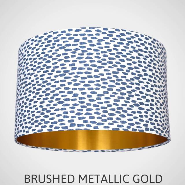 Blue Brush Stroke Lampshade With Gold Lining For Ceiling Or Lamp Base ...