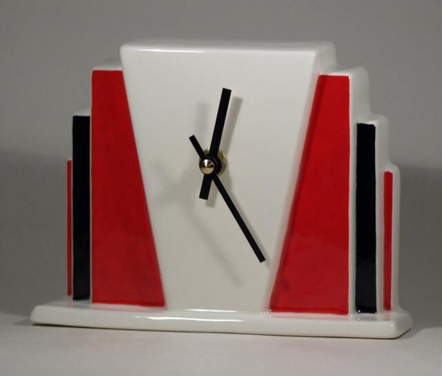 Echo Of Deco British Art Pottery Inspired Miami Beach Mantel Clock by ...