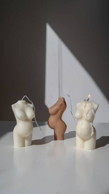 Pregnant Woman Soy Candle Feminine Body Sculpture, Baby Shower Decor by ...