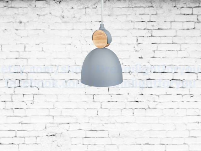 Metal/Wooden Gray Pendant Light For Kitchen Pendant Lights Lighting ...