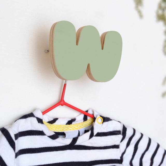 Wooden Letters W Hooks For Wall Alphabet Abc Kids Hooks, Name Room Wood ...