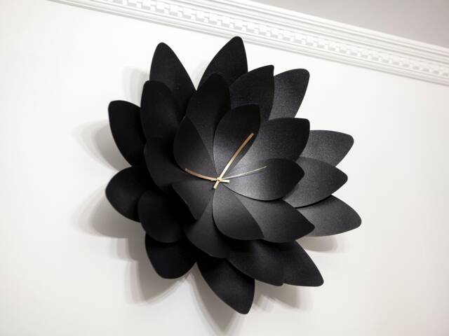Large Black Lotus Wall Clock, Modern Home Decor by Etsy | ufurnish.com