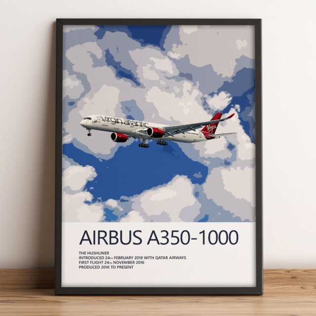 Virgin Atlantic Airbus A350 Print, Aviation Art, Airliner Art Prints ...