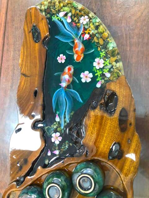 Koi Fish Resin Epoxy Coffee Table - Rectangle Wood Unique by Etsy ...