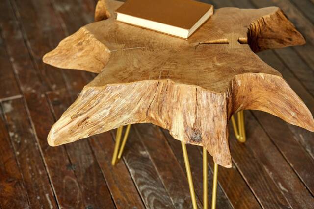 One Of A Kind Oak Coffee Table, Live Edge Unique Rustic Wood Tables ...