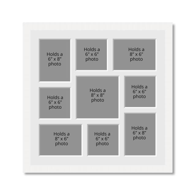 Large Multi Photo Picture Frame - Holds 9 Photos White by Etsy ...