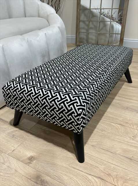 Eden Embossed Premium Pattern Footstool, Window Sitting Bench Seat ...