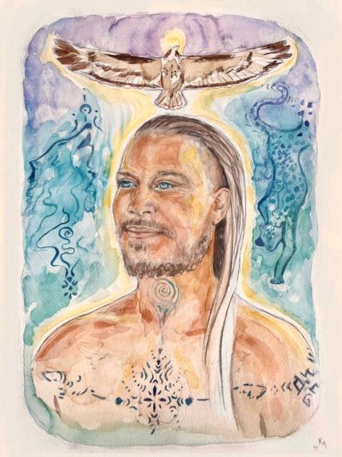 Soul Portrait Watercolor Painting, Spiritual Portrait, Intuitive Spirit ...