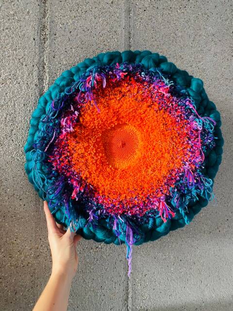 Round Weaving - Circular Tapestry Circle Macrame Wall Hanging Fiber Art ...