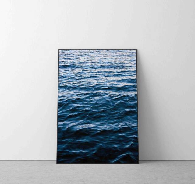 Ocean Print, Blue Water Photography Sea Coastal Art Beach House Waves ...