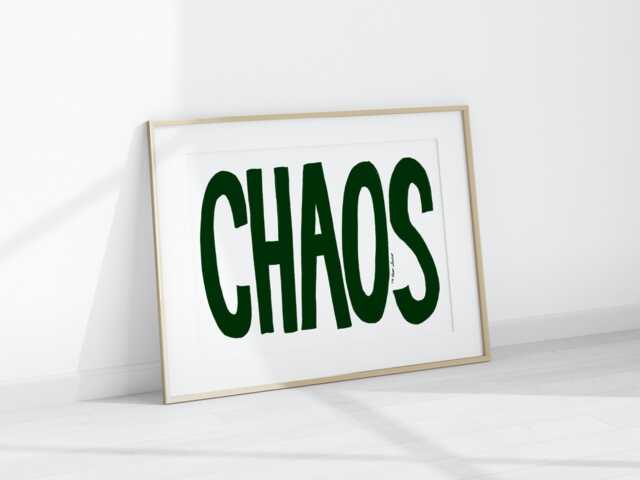 Chaos Poster Art Print Poster, Trendy Wall , Typography Print, Boho ...