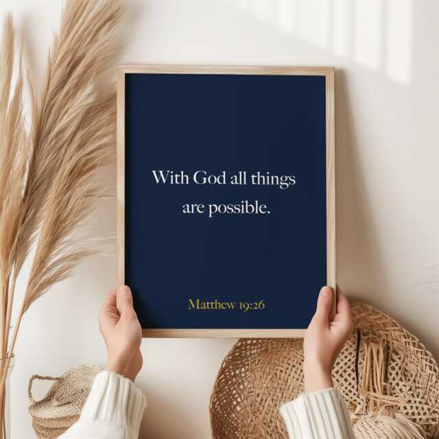 Matthew 1926 Verse Print - With God All Things Are Possible ...
