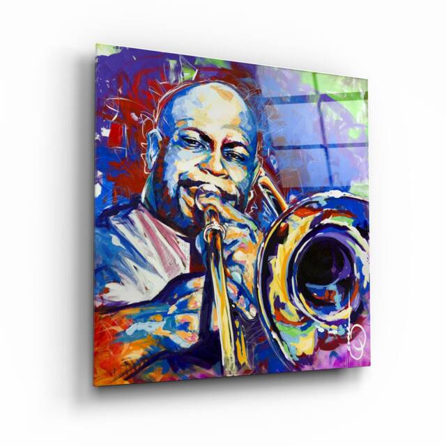 Jazz - Tempered Glass Wall Art Home Decor Decor- Sculpture Interior ...