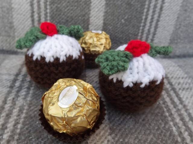 Hand Knitted Christmas Pudding Ferrero Rocher Cover Holiday Decor by ...