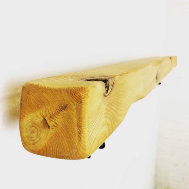 Handrail/Bannister Rail - Solid Wood & Wrought Iron Timber 7cm X Main ...