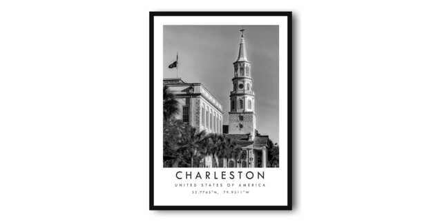Charleston Travel Poster Minimalist City Map Art Print by Etsy ...