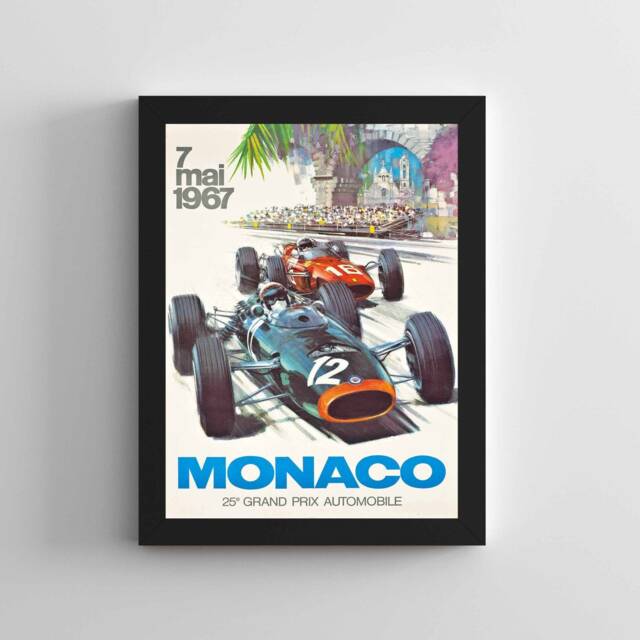 Framed Monaco Grand Prix 1967 F1 Race Poster - A3 Size by Etsy ...