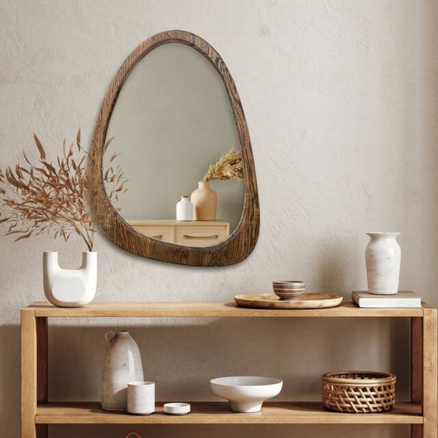 Organic Real Oak Tree Asymmetrical Wall Mirror, Mid Cuntry Mirror Decor ...
