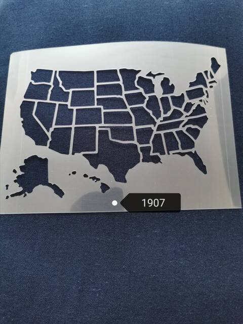 No1907 Usa Map Stencil, Flexible, Reusable, 125Mic, Wall Decor, Home ...