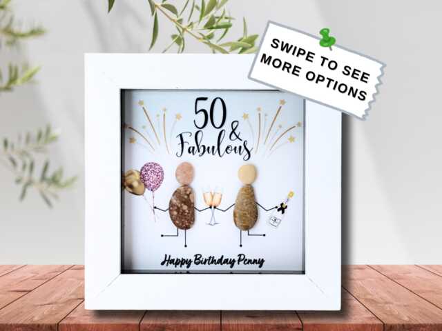 Personalised Birthday Pebble Art Gift - Handmade Milestone For 40Th ...