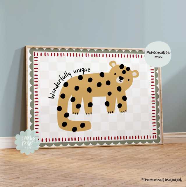 Cool Leopard Print, Safari Animal Wonderfully You, Children's Prints ...
